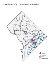 Friendship PCS - Chamberlain Middle Student Location Map | DC PCSB