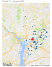Friendship PCS - Chamberlain Middle Student Location Map | DC PCSB