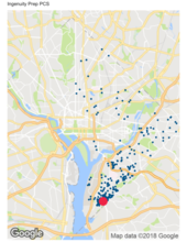 Ingenuity Prep PCS Student Location Map | DC PCSB