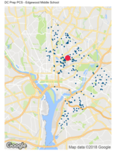 DC Prep PCS - Edgewood Middle Student Location Map | DC PCSB