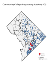 Community College Preparatory Academy PCS Student Location Map | DC PCSB