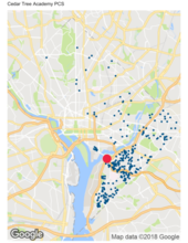 Cedar Tree Academy PCS Student Location Map | DC PCSB