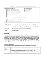 2015 Performance Management Framework Updates | DC PCSB